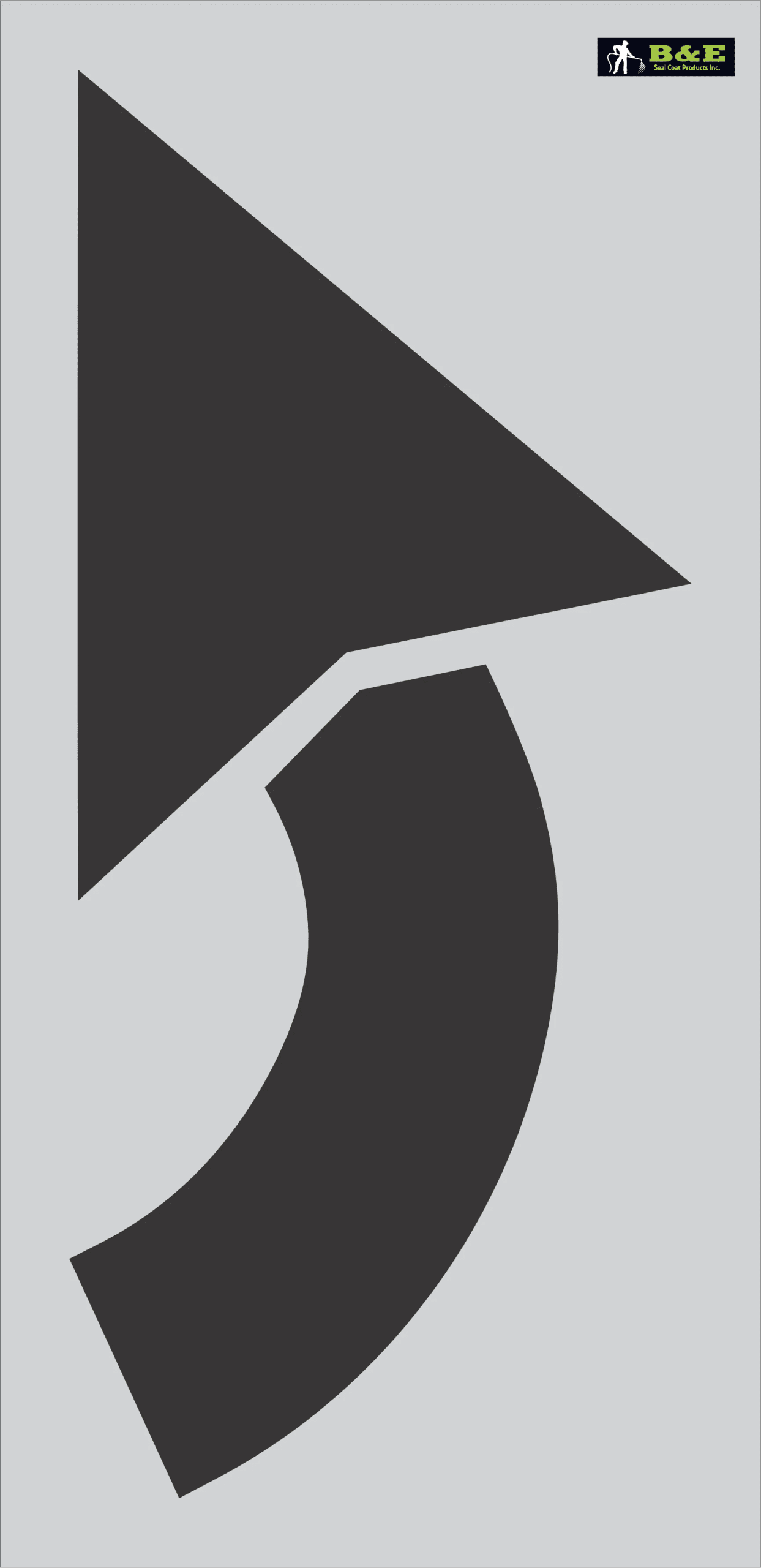 62" Turn Arrow Parking Lot Pavement Marking Stencil | B & E SEAL COAT ...
