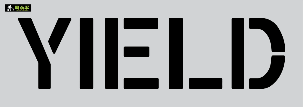 12" Word - YIELD Parking Lot Pavement Marking Stencil | B & E SEAL COAT ...
